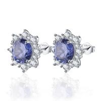 China S925 Rose Gold Oval Lavender Sapphire Side Cz Engagement Promise Ring Elegant Jewelry for sale