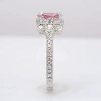 China 2.11 Carats S925 Sterling Silver Natural Pink Sapphire Cz Ring Moissanite Engagement for sale