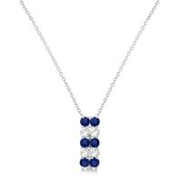 China 14K White Gold Heart Shaped Garnet Pendant Necklace , Petite Sapphire Chain Necklace for sale