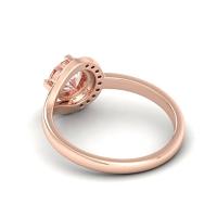 China Rose Gold Plated Round Cut Natural Pink Morganite In Center Silver Ring Band S925 for sale