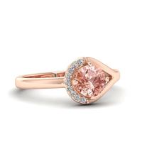 China Rose Gold Plated Round Cut Natural Pink Morganite In Center Silver Ring Band S925 for sale