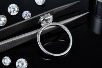 China Square Cut Bridal Women Moissanite  Square Diamond  Gold with Silver Romantic Wedding Ring for sale