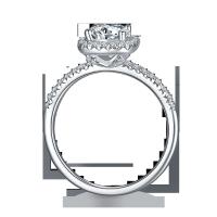 China Square Cut Bridal Women Moissanite  Square Diamond  Gold with Silver Romantic Wedding Ring for sale