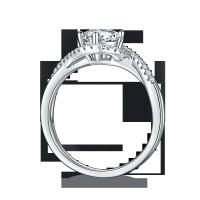 China Simple Arrival S925 Bright Setting Women Infinity Round Cut Moissanite Ribbon Twist Wedding Engagement Ring for sale