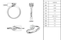 China Lady 9k Round 7.5mm Moissanite Open Fashion Grandeur Jewelry Silver Ring for sale