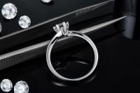 China Lady 9k Round 7.5mm Moissanite Open Fashion Grandeur Jewelry Silver Ring for sale