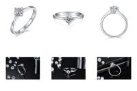 China 9K With Silver Mosaic Moissanite Jewelry Minimalist Lady Ring for sale