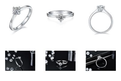 China 9K With Silver Mosaic Moissanite Jewelry Minimalist Lady Ring for sale