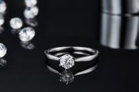 China 0.5ct  Shape Hexgonal  Lab Diamond Jewelry With Silver Women Ring for sale