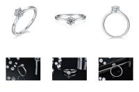 China 0.5ct  Shape Hexgonal  Lab Diamond Jewelry With Silver Women Ring for sale