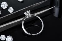 China 9K with Silver Ring cut White Moissanite Diamond Minimalist Wedding Jewelry for sale