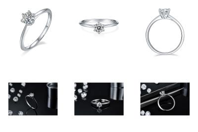 China 9K with Silver Ring cut White Moissanite Diamond Minimalist Wedding Jewelry for sale