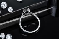 China 9K with Silver Ring Square White Moissanite Diamond Minimalist Wedding Jewelry for sale