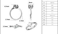 China 9K with Silver Ring Trapezoidal White Moissanite Diamond Minimalist Wedding Jewelry for sale