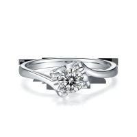 China 9K with Silver Ring Trapezoidal White Moissanite Diamond Minimalist Wedding Jewelry for sale