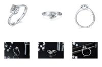 China 9K with Silver Ring Trapezoidal White Moissanite Diamond Minimalist Wedding Jewelry for sale