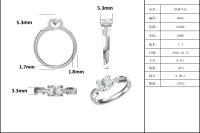 China White Moissanite Diamond Minimalist Custom Sytle Wedding Ring For Women for sale