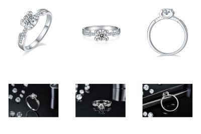 China White Moissanite Diamond Minimalist Custom Sytle Wedding Ring For Women for sale