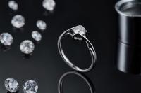 China 925 Sterling Silver Women Jewelry 3 carat Natural Moissanite Promise Ring Wedding Ring Engagement Gemstone Jewelry for sale