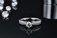 China 9K Gold Jewelry Minimalist Designs Moissanite 925 Silver Ring Set for sale