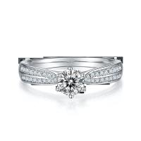 China 9K Gold Jewelry Minimalist Designs Moissanite 925 Silver Ring Set for sale