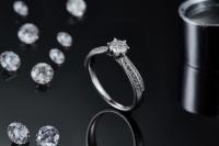 China 9K Gold Jewelry Minimalist Designs Moissanite 925 Silver Ring Set for sale