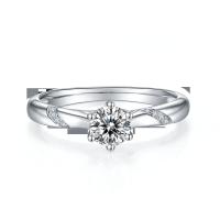 China Wholesale Moissanite Jewelry 925 Sterling Silver  Custom Moissanite Ring Engagement for sale