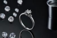 China Unique Flower Style White Gold Plated Ring Custom Moissanite Ring Engagement Women Jewelry for sale