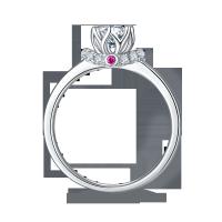 China Unique Flower Style White Gold Plated Ring Custom Moissanite Ring Engagement Women Jewelry for sale