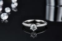 China White Moissanite  And  Sapphire Platineve Diamonds Jewelry  Engagement Women Ring for sale