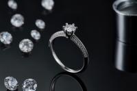 China White Moissanite  And  Sapphire Platineve Diamonds Jewelry  Engagement Women Ring for sale