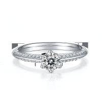 China White Moissanite  And  Sapphire Platineve Diamonds Jewelry  Engagement Women Ring for sale