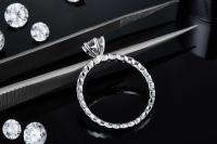 China 1.16CTW Wavilion Design White Moissanite  And  Sapphire Platineve Diamonds Jewelry  Engagement  For Women Ring for sale