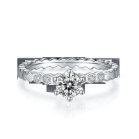 China 1.16CTW Wavilion Design White Moissanite  And  Sapphire Platineve Diamonds Jewelry  Engagement  For Women Ring for sale