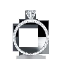 China 1.16CTW Wavilion Design White Moissanite  And  Sapphire Platineve Diamonds Jewelry  Engagement  For Women Ring for sale
