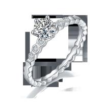 China 1.16CTW Wavilion Design White Moissanite  And  Sapphire Platineve Diamonds Jewelry  Engagement  For Women Ring for sale