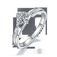 China White Square  Moissanite  And  Sapphire Platineve Diamonds Jewelry Women Ring With Silver1.94CTW for sale