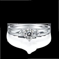 China White Square  Moissanite  And  Sapphire Platineve Diamonds Jewelry Women Ring With Silver1.94CTW for sale