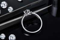 China White Square  Moissanite  And  Sapphire Platineve Diamonds Jewelry Women Ring With Silver1.94CTW for sale