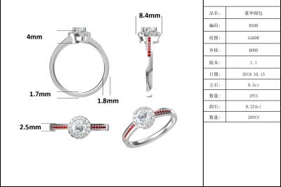 China Main Stone Round Pattern Cut 9k Moissanite 925 Silver Women Ring for sale