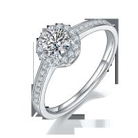 China Main Stone Round Pattern Cut 9k Moissanite 925 Silver Women Ring for sale