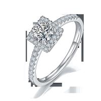 China White Grandeur Custom  Square Design Moissanite Diamonds Pave Engagement  For Women Ring for sale