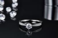 China Milgrain Moissanite Engagement Ring 14K White Gold Moissanite Ring Vintage Engagement Ring for sale