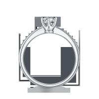 China Milgrain Moissanite Engagement Ring 14K White Gold Moissanite Ring Vintage Engagement Ring for sale