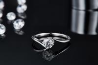 China White  Gold 14 Karat Lab Grown Moissanite Vintage Inspired  Moissanite Engagement  Diamond Jewelry Ring for sale