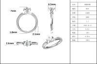 China Flower Cut  Moissanite Engagement Ring Unique 14KN White Gold Ring Moissanite Engagement   Ring for sale