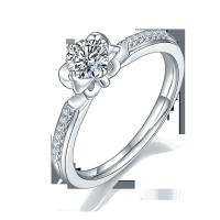 China Flower Cut  Moissanite Engagement Ring Unique 14KN White Gold Ring Moissanite Engagement   Ring for sale