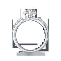 China Flower Cut  Moissanite Engagement Ring Unique 14KN White Gold Ring Moissanite Engagement   Ring for sale
