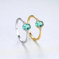 China Wholesale Simple 925 Sterling Silver Delicate CZ Dainty Emerald Jewelry Ring for sale