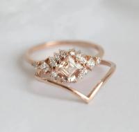 China 925 Sterling Silver Fascination Pretty Rose Gold Plated Fine Sparkling Morganite Halo Ring Set for sale